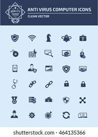 Anti Virus Computer Icon Setvector Stock Vector (Royalty Free) 712687945