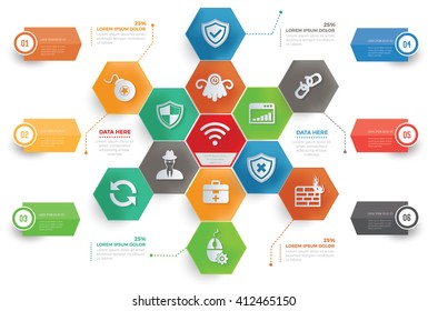 Anti Viruscomputer Concept Info Graphic Designvector Stock Vector ...