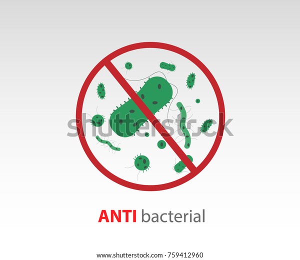 Antibacterial Icon Vector No Bacteria Symbol Stock Vector (Royalty Free ...
