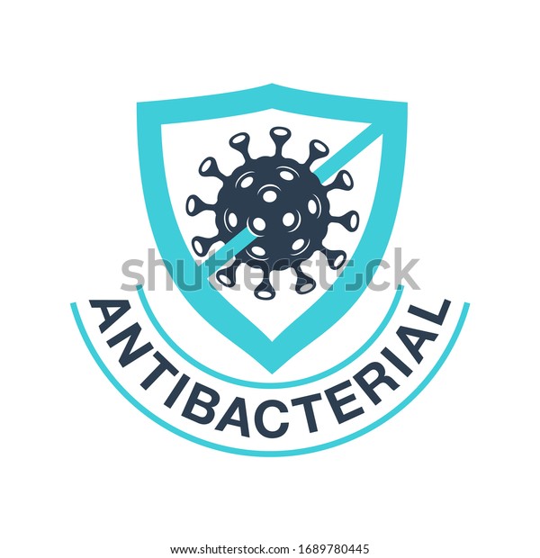 Antibacterial Protection Icon Shield Crossed Virus Stock Vector ...