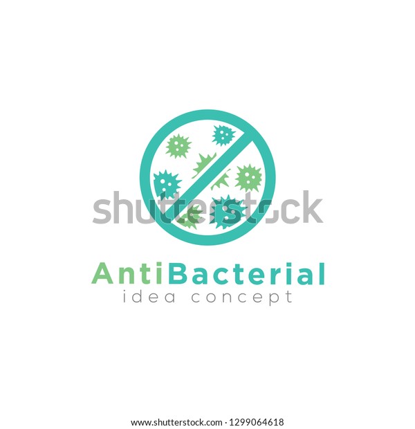 Antibacterial Sign Logo Design Stock Vector (Royalty Free) 1299064618