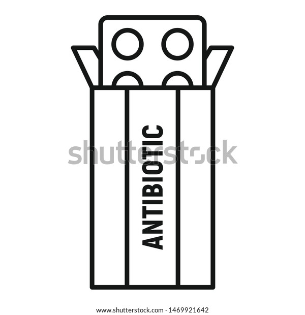 Antibiotic Package Box Icon Outline Antibiotic Stock Vector (Royalty ...
