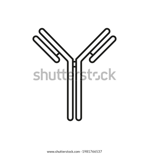 Antibody Outline Style Icon Vector Stock Vector (Royalty Free ...