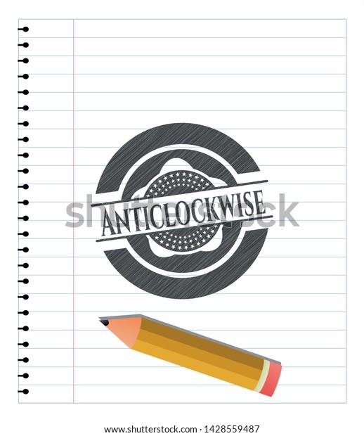 Anticlockwise Emblem Draw Pencil Effect Vector Stock Vector (Royalty ...