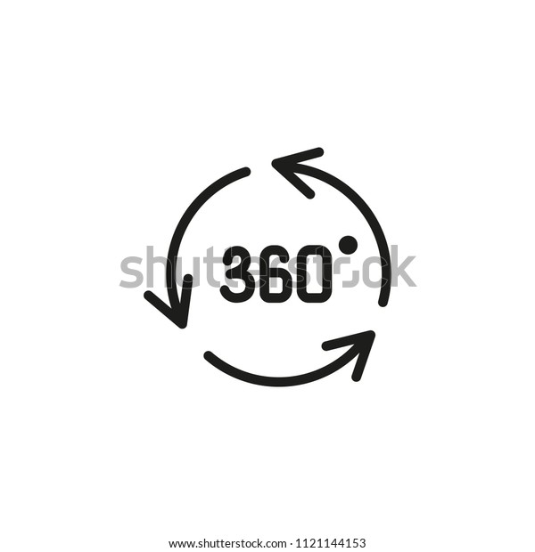 Anticlockwise Rotation Line Icon Arrow Direction Stock Vector (Royalty ...