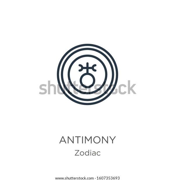 Antimony Icon Thin Linear Antimony Outline Stock Vector (Royalty Free ...