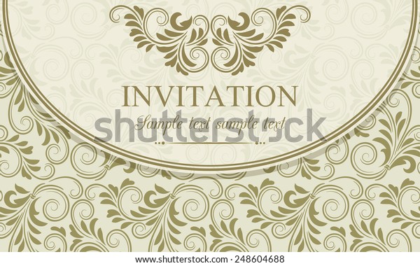 Antique Baroque Invitation Envelope Gold On Stock Vector (Royalty Free ...