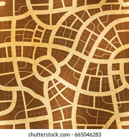 Antique City Map On Old Textured Stock Vector (Royalty Free) 665046283 ...
