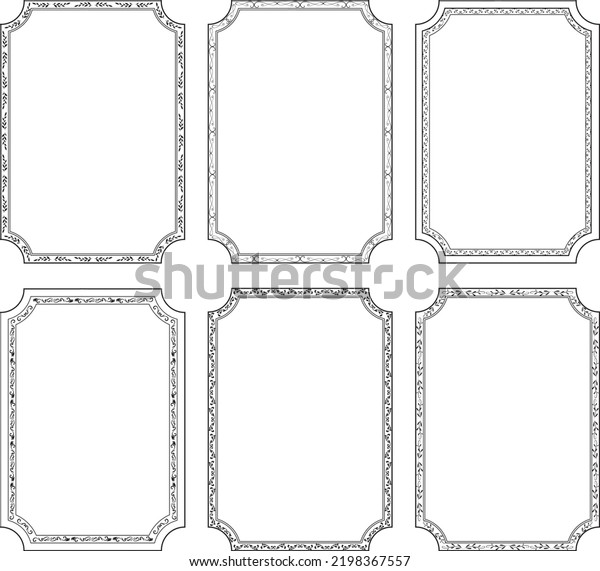 Antique Classic Western Frame Decoration Luxury Stock Vector (Royalty ...