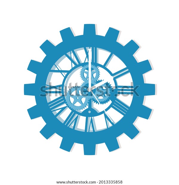 Antique Clock Gear Icon Modern Roman Stock Vector (Royalty Free ...
