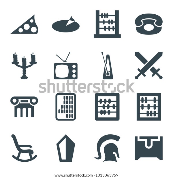 Antique Icons Set 16 Editable Filled Stock Vector (Royalty Free ...