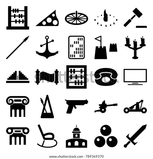 Antique Icons Set 25 Editable Filled Stock Vector (Royalty Free ...