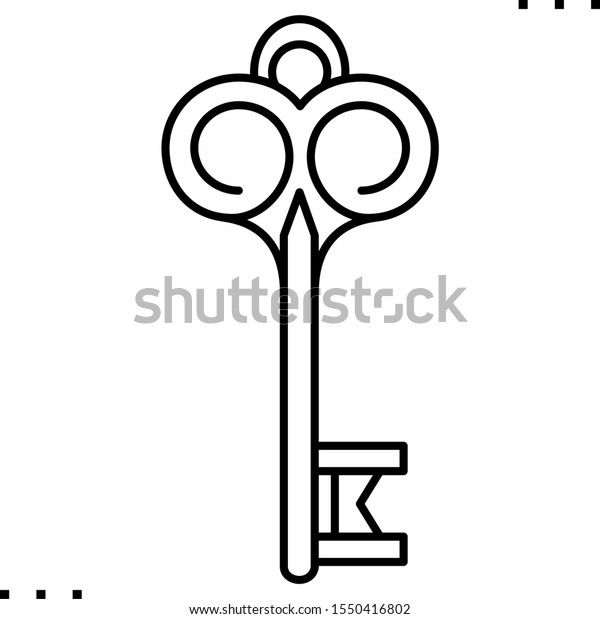 Antique Key Line Art Icon Black Stock Vector (Royalty Free) 1550416802 ...