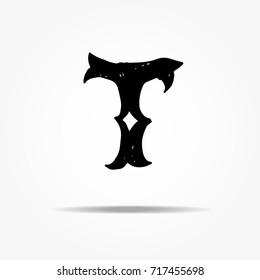 Antique Letter T Vintage Hand Drawn Stock Vector (Royalty Free ...