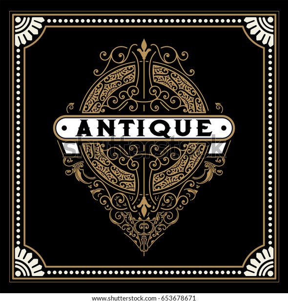 Antique Logo Baroque Ornaments Stock Vector (Royalty Free) 653678671