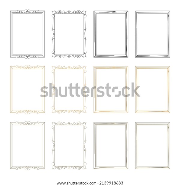Antique Picture Frame Design Set Stock Vector (Royalty Free) 2139918683 ...