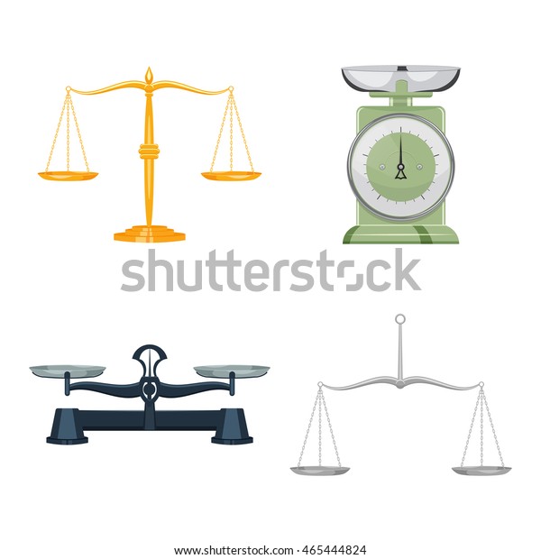 Antique Scales Set Vector Illustration Isolated Stock Vector (Royalty ...