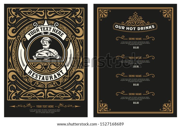 Antique Template Restaurant Menu Design Chef: vetor stock (livre de ...