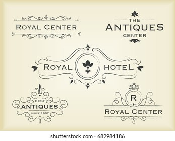 Antique Vector Logos Stock Vector (Royalty Free) 682984186 | Shutterstock