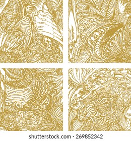 Antique Vintage Gold Patterns: vector de stock (libre de regalías ...