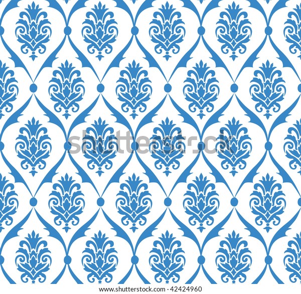 Antique Wallpaper Image Blue Stock Vector (Royalty Free) 42424960