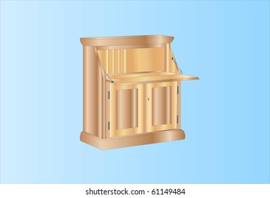 Antique Writing Desk Background On Separate Stock Vector (Royalty Free ...