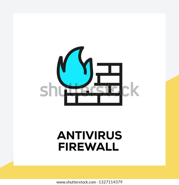 Antivirus Firewall Line Icon Set Stock Vector (Royalty Free) 1327114379 ...