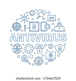Antivirus Vector Round Virus Protection Concept Stock Vector (Royalty ...
