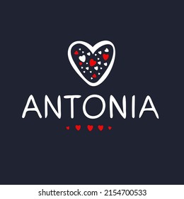 Antonia Calligraphy Female Name Vector Illustration Stock Vector ...