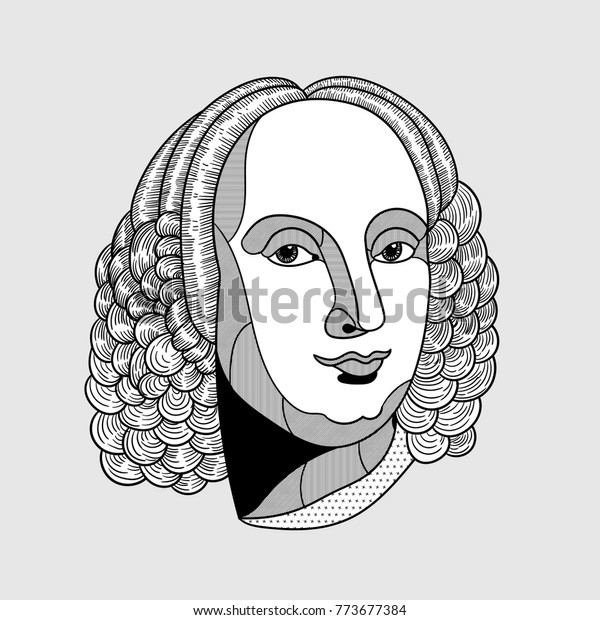 Antonio Lucio Vivaldi Vector Illustration Hand Stock-Vektorgrafik ...