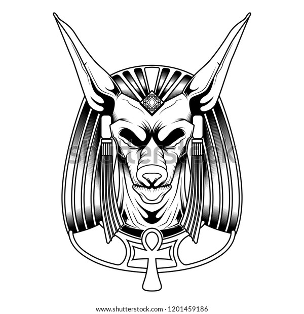 Anubis Head Drawing Vector Illustration Stock Vector (Royalty Free ...