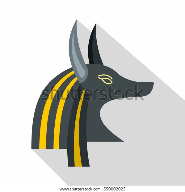 Anubis Head Icon Flat Illustration Anubis Stock Vector (Royalty Free ...