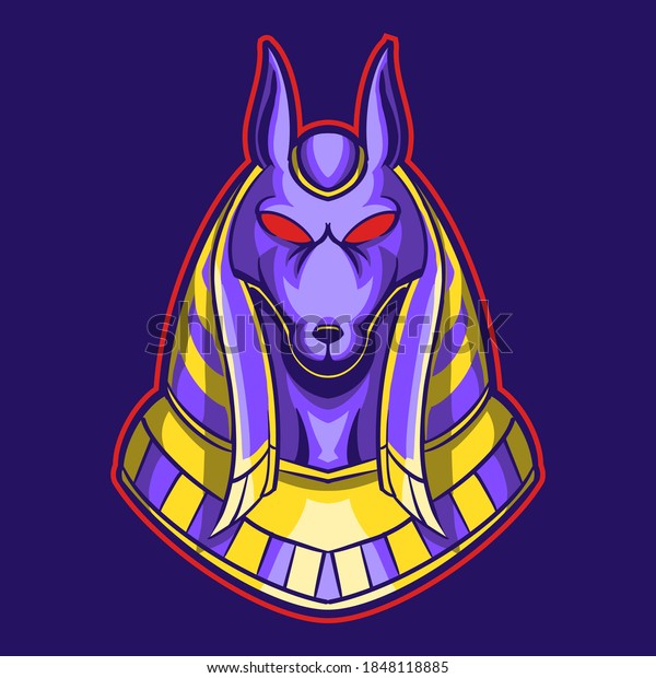 Anubis Red Eyes Vector Illustration Stock Vector (Royalty Free ...