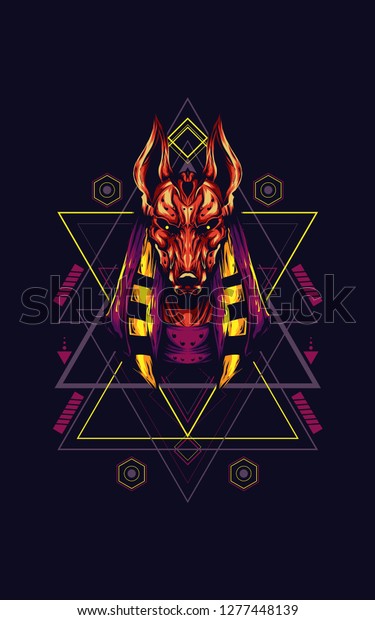 Anubis Sacred Geometry: vector de stock (libre de regalías) 1277448139 ...