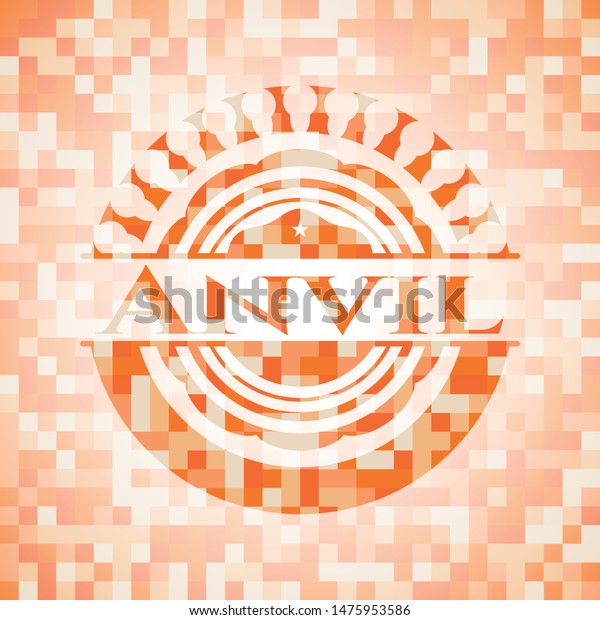 Anvil Abstract Orange Mosaic Emblem Stock Vector (Royalty Free ...