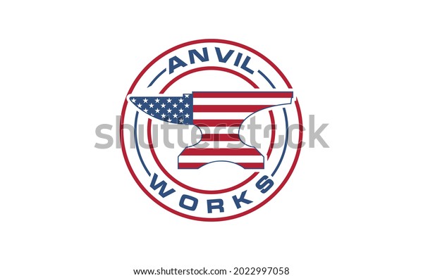 Anvil Flag America Vector Logo Designs Stock Vector (Royalty Free ...