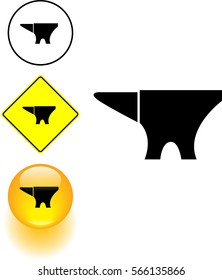 Anvil Symbol Sign Button Stock Vector (Royalty Free) 738593611 ...