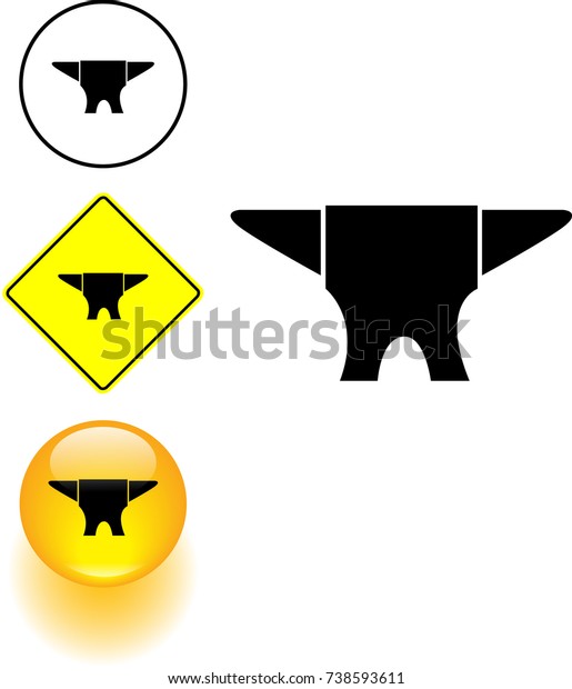 Anvil Symbol Sign Button Stock Vector (Royalty Free) 738593611 ...