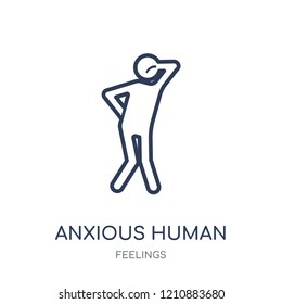 Anxious Human Icon Anxious Human Linear Stock Vector (Royalty Free ...