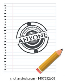 Anyone Pencil Strokes Emblem Vector Illustration Stock Vector (Royalty ...