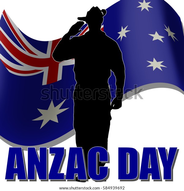 Anzac Day Banner Poster Featuring Waving Stock Vector (Royalty Free ...