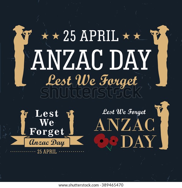 Anzac Day Labels Stock Vector (Royalty Free) 389465470 | Shutterstock