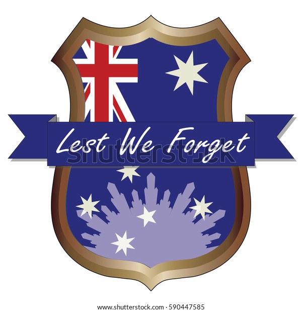 Anzac Day Shield Design Australian Flag Stock Vector (Royalty Free ...