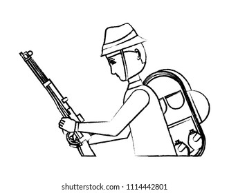 Anzac Soldier Icon Stock Vector (Royalty Free) 1121093942