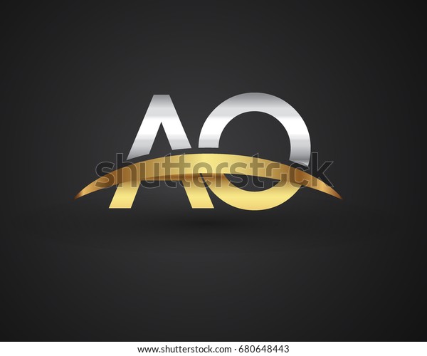 Ao Initial Logo Company Name Colored Stock Vector (Royalty Free) 680648443
