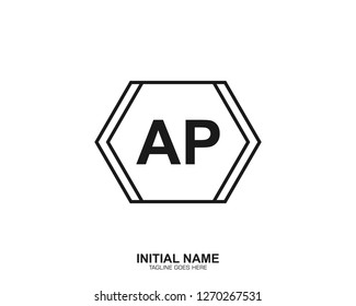 Ap P Initial Logo Letter Minimalist Stock Vector (Royalty Free ...