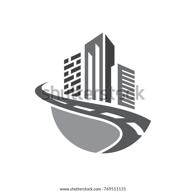 Apartment Building Highway Road: เวกเตอร์สต็อก (ปลอดค่าลิขสิทธิ์ ...