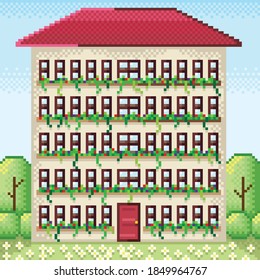 Apartment Pixel Art Condo Pixel Art Stock Vector (Royalty Free ...
