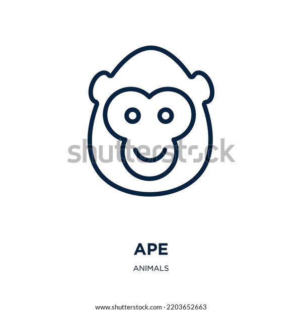 Ape Icon Animals Collection Thin Linear Stock Vector (Royalty Free ...