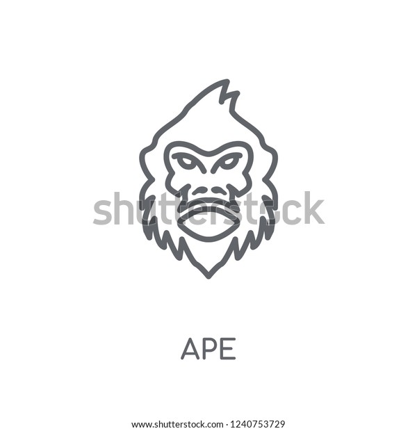 Ape Linear Icon Modern Outline Ape Stock Vector (Royalty Free ...